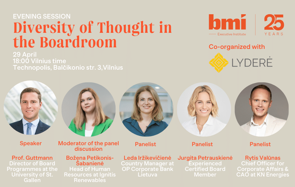 Diversity of Thought in the Boardroom | Live, Vilnius - BMI Institute